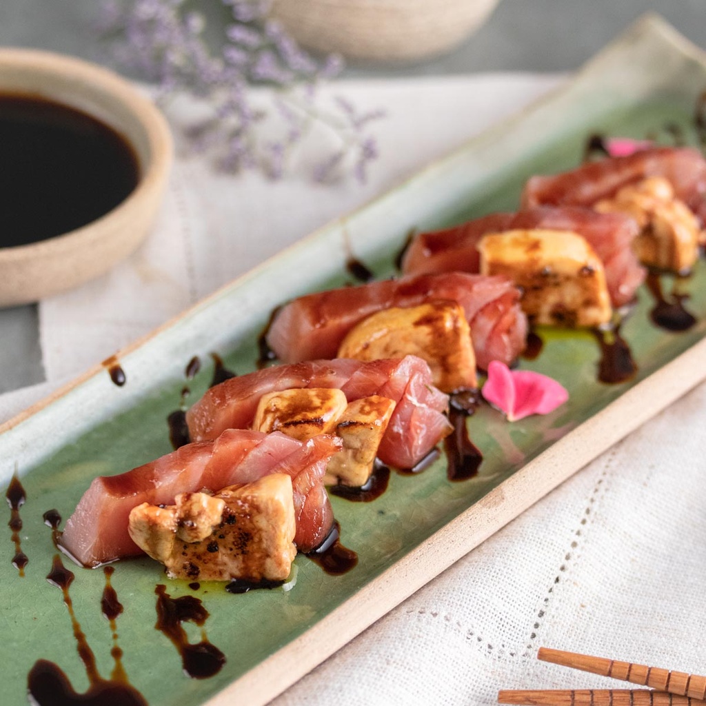 Sashimi de Atum com Foie Gras (2 unidades) | Padaria Vianney